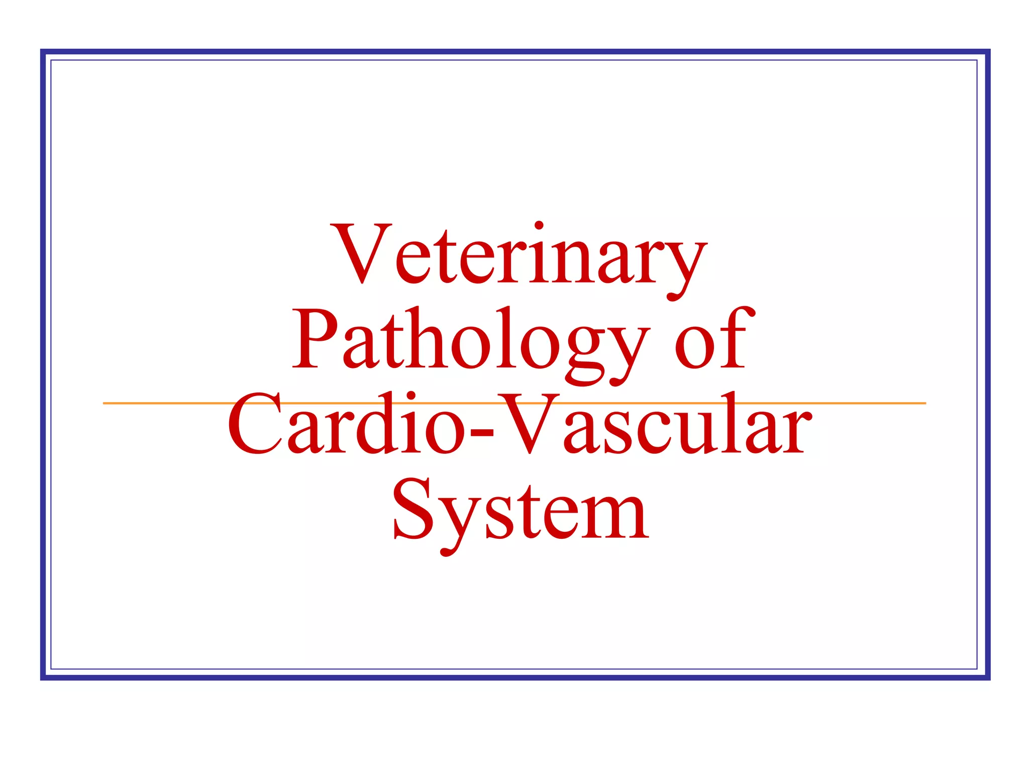 Veterinary Pathology of cardiovascular system | PPT