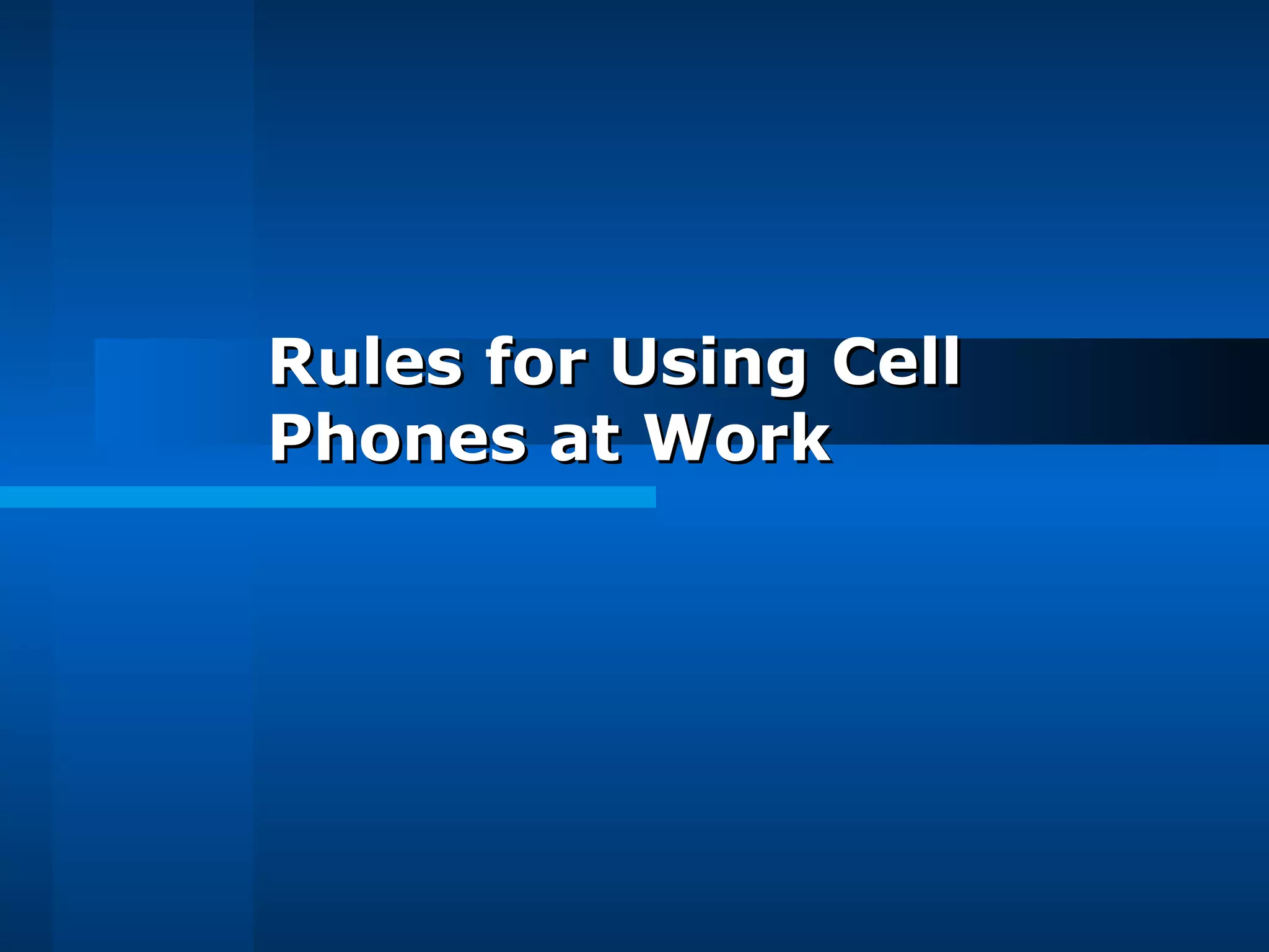 Cell phone Etiquette | PPT