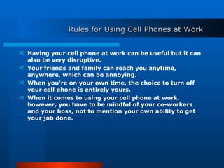 Cell phone Etiquette | PPT