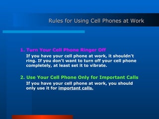 Cell phone Etiquette | PPT