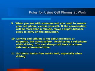Cell phone Etiquette | PPT | Phone Services | Home Utilities