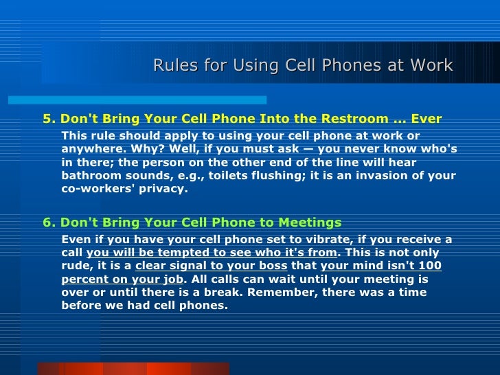 Cell phone Etiquette
