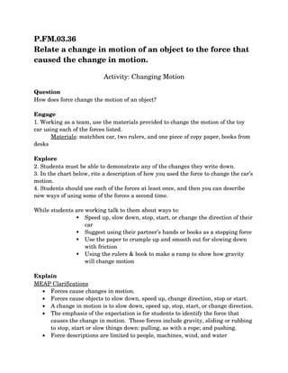 3. Changing Motion Lesson | PDF
