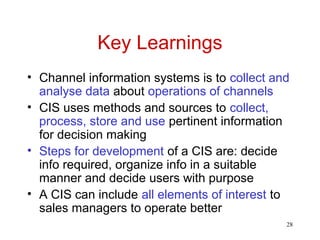 3 channel-information-systems | PPT | Business | Business and Finance