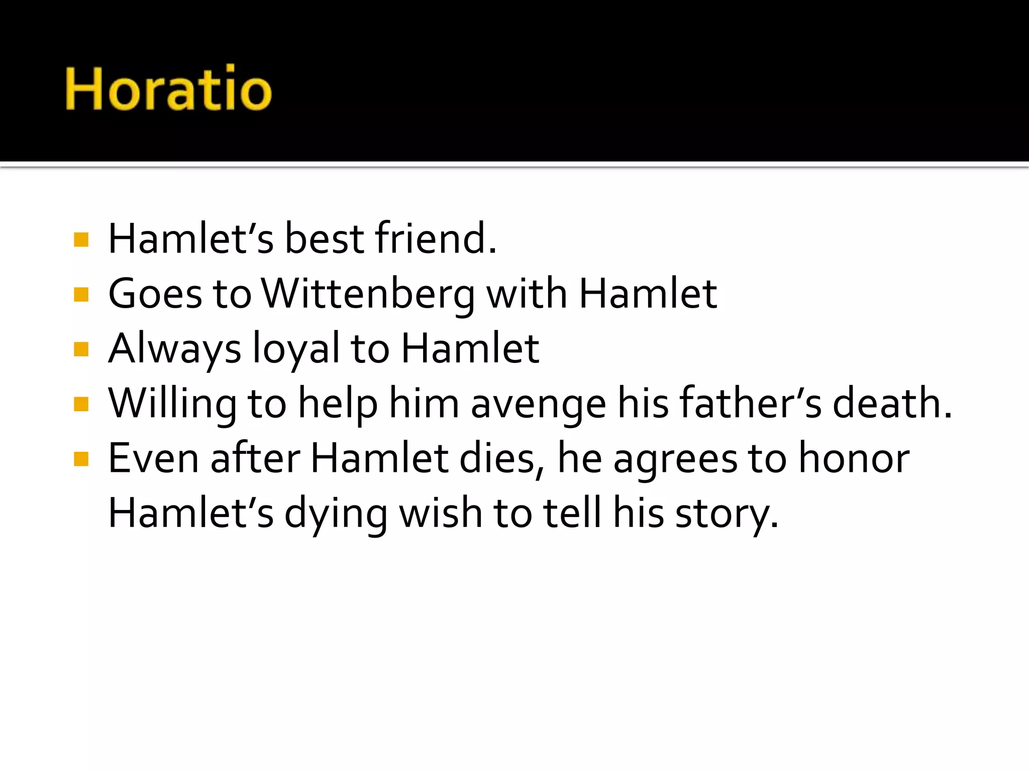 3 character list hamlet | PPTX