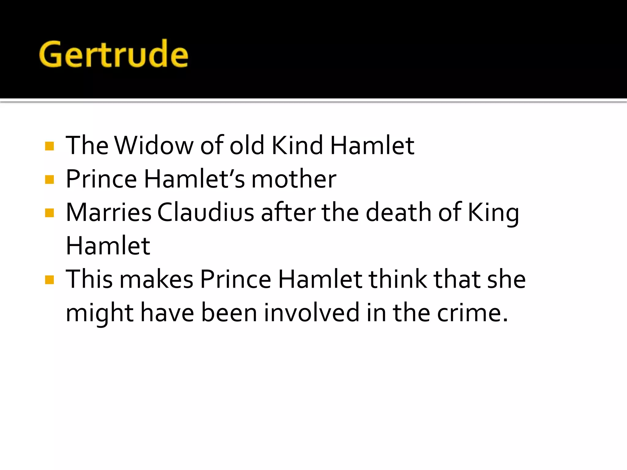 3 character list hamlet | PPTX