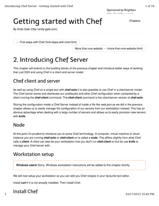 Cloud Automation with Opscode Chef | PDF | Cloud Computing | Internet