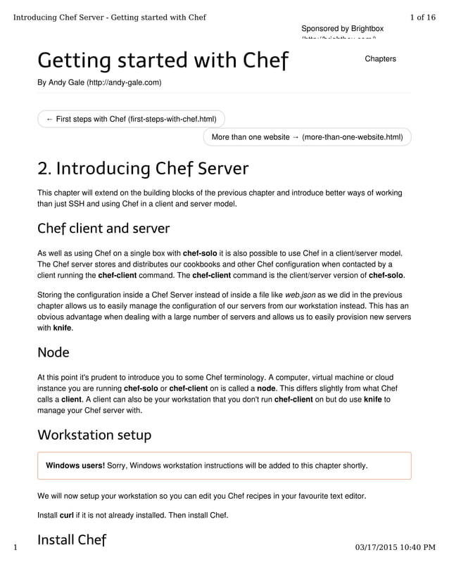 Cloud Automation with Opscode Chef | PDF | Cloud Computing | Internet