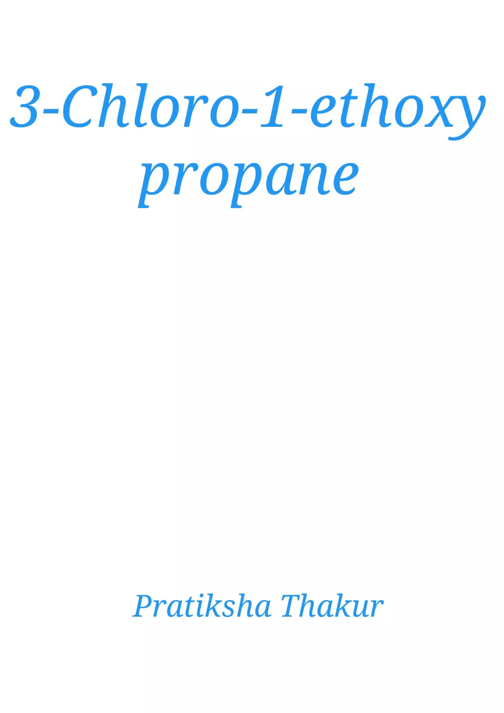 3-Chloro-1-ethoxy propane | PDF