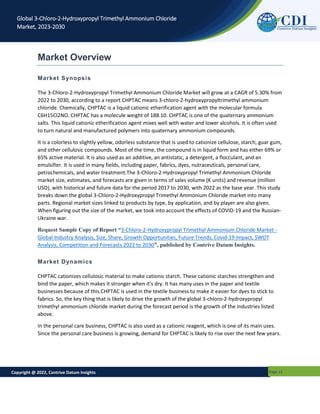 3-Chloro-2-Hydroxypropyl Trimethyl Ammonium Chloride Market Competitive ...