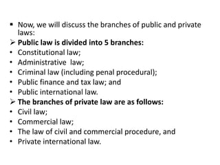 3-Classification of Law and Legal Rules Section 1 Public and Private ...
