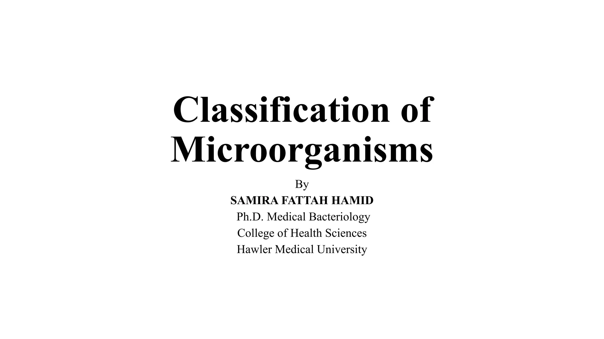 Classification of Microorganisms | PPT