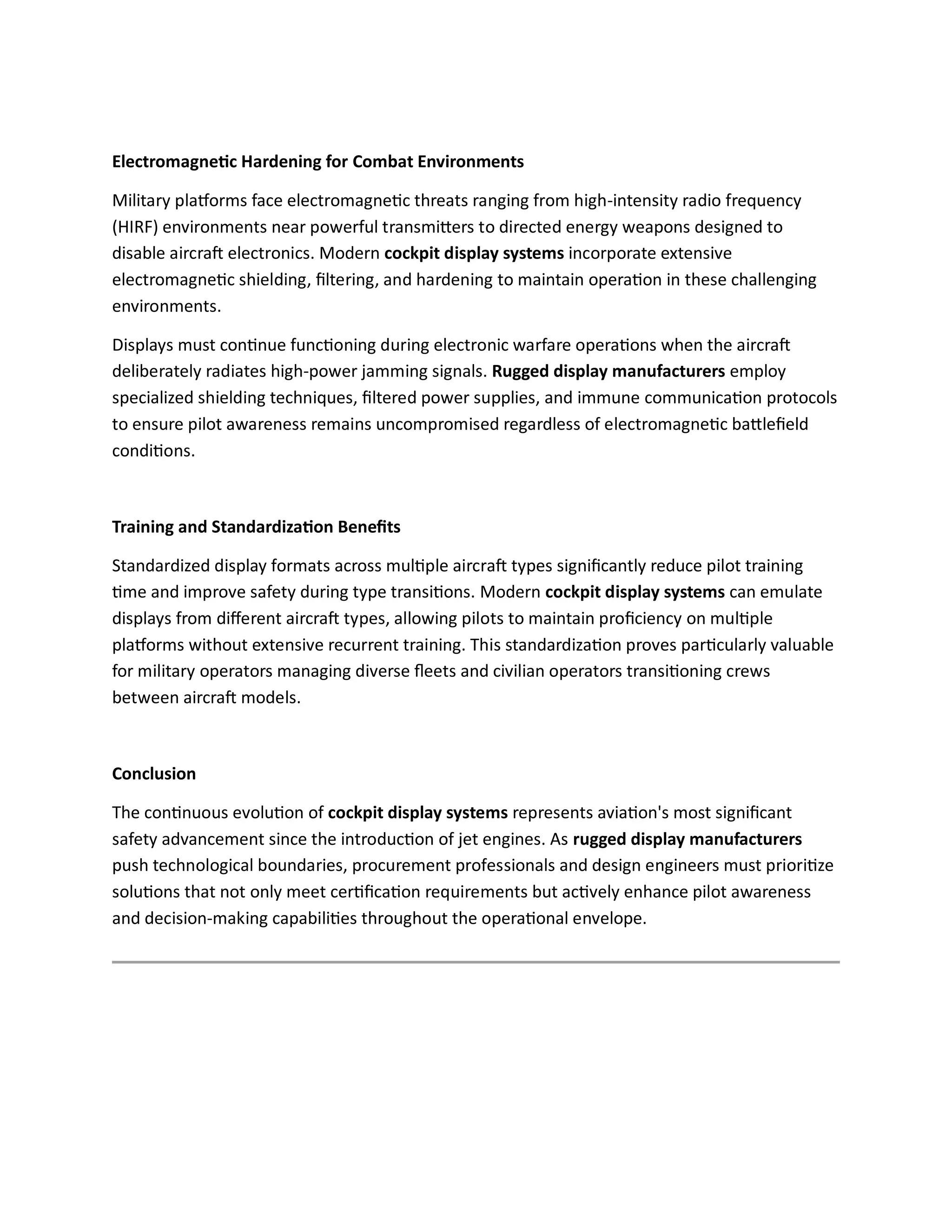Cockpit Display Systems: Advancing Safety, Awareness & Mission ...