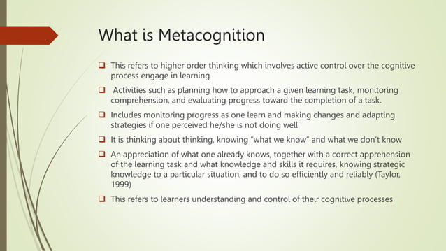 3-Cognitive-Metacognitive-Factors-of-Learning.pptx | Educational Assessment | Education