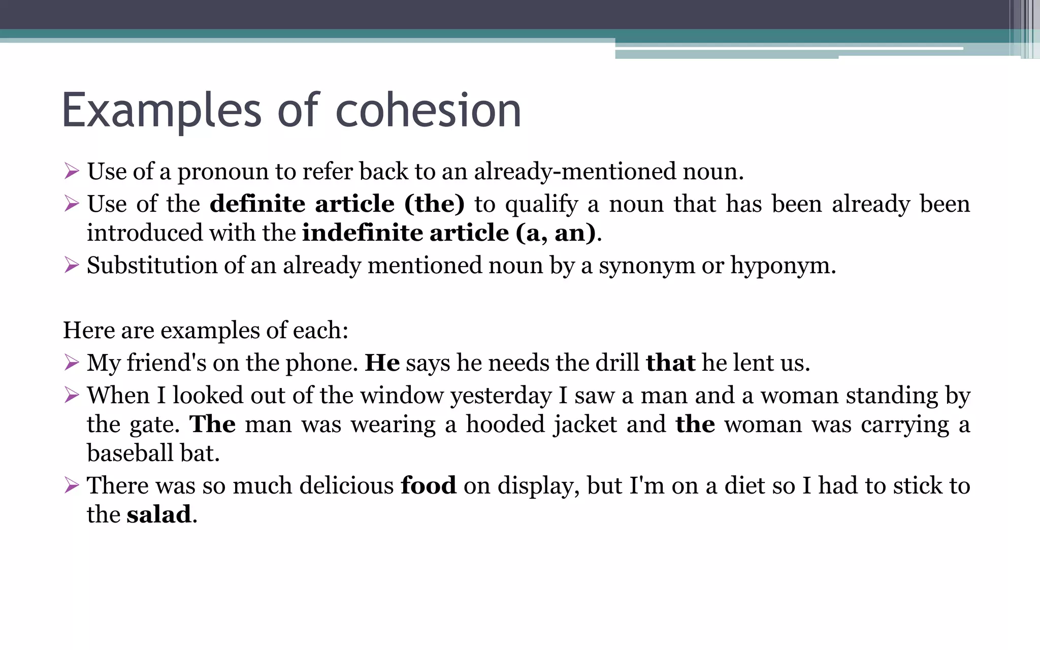 Cohesion Coherence And Textuality Ppt Personal Finance