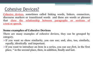 Cohesion, Coherence and Textuality | PPT