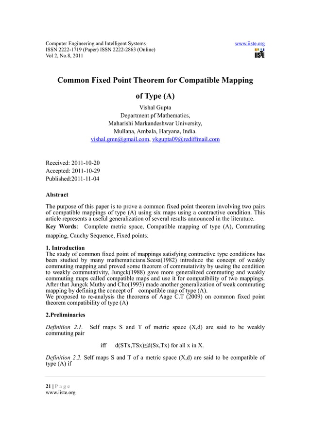 3.common fixed point theorem for compatible mapping of type a -21-24 | PDF