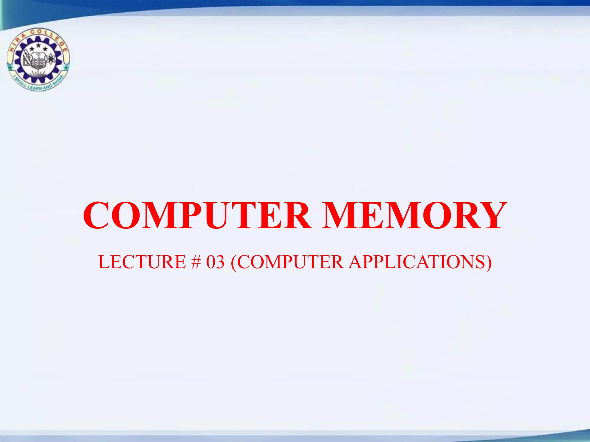 3 computer memory | PDF | Data Storage and Warehousing | Computing