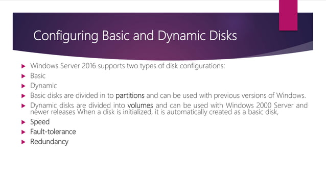 3 configuring basic and dynamic disks | PPTX
