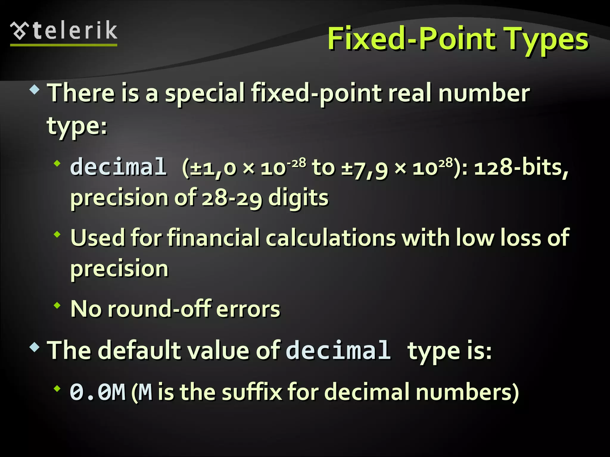 C# Language Overview Part I | PPT