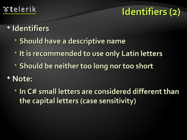 C# Language Overview Part I | PPT
