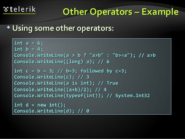 C# Language Overview Part I
