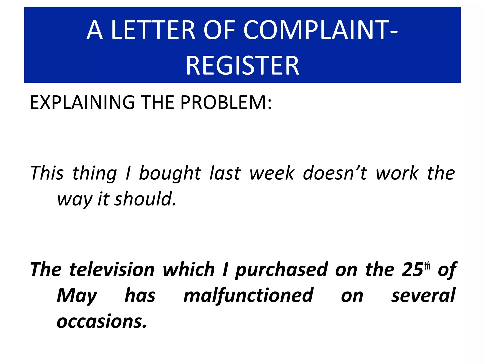 How to write a letter of complaint | PPT