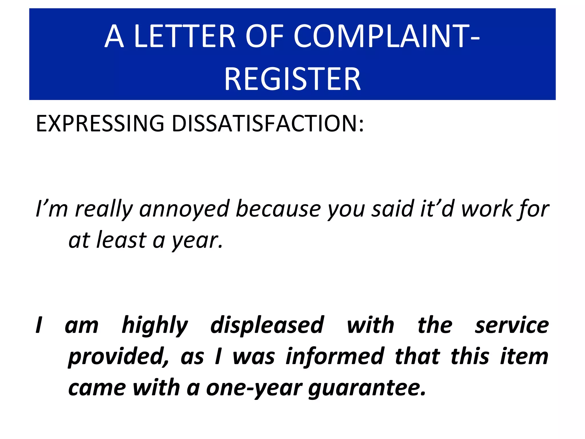 How to write a letter of complaint | PPT