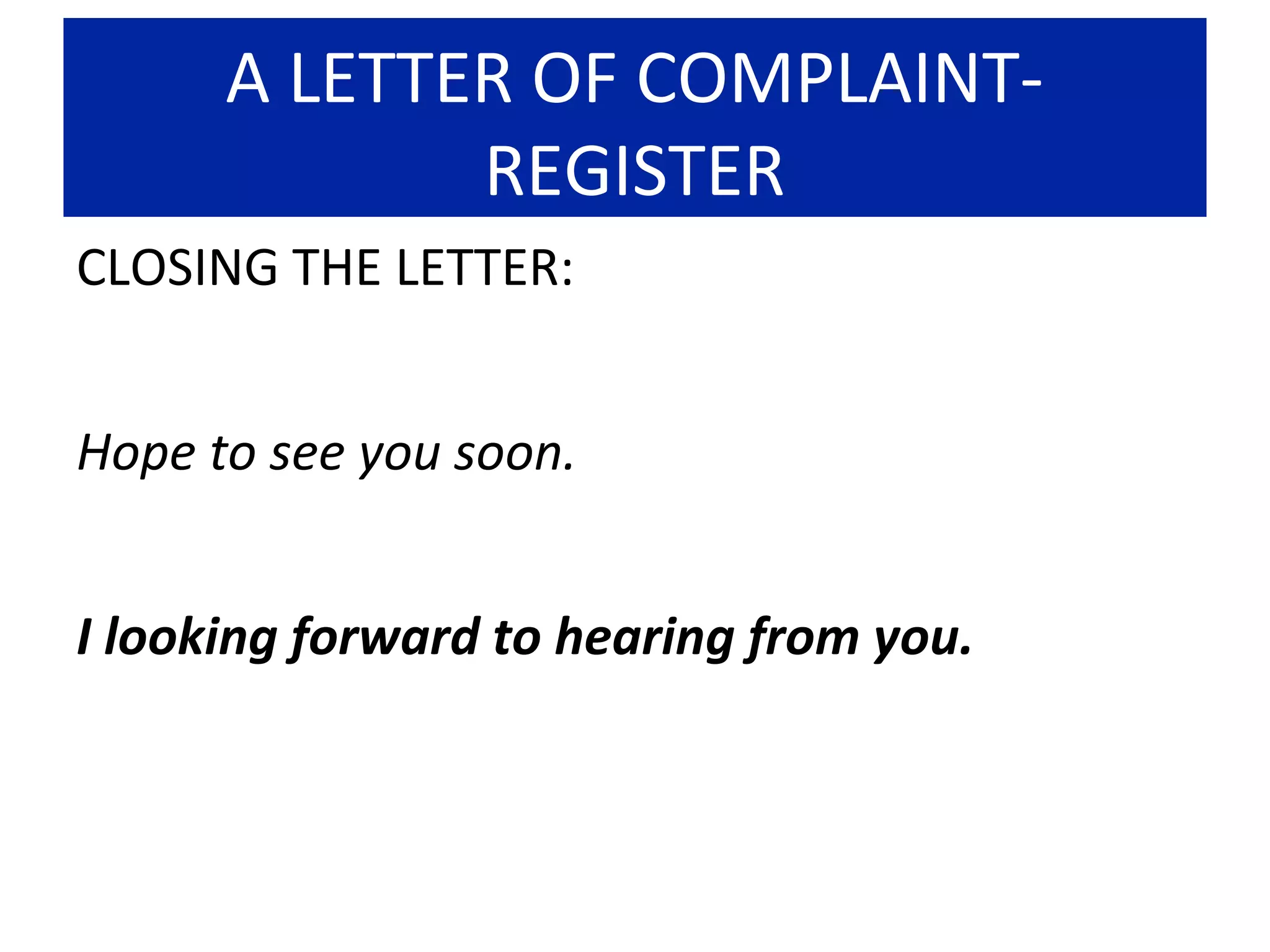 How to write a letter of complaint | PPT