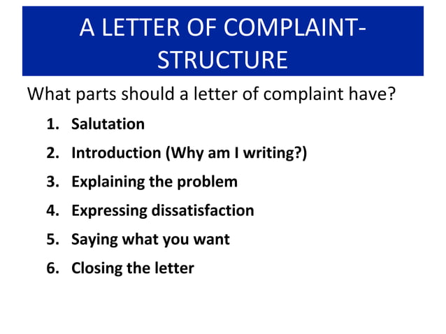 How to write a letter of complaint | PPT