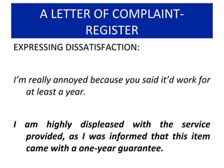How to write a letter of complaint | PPT