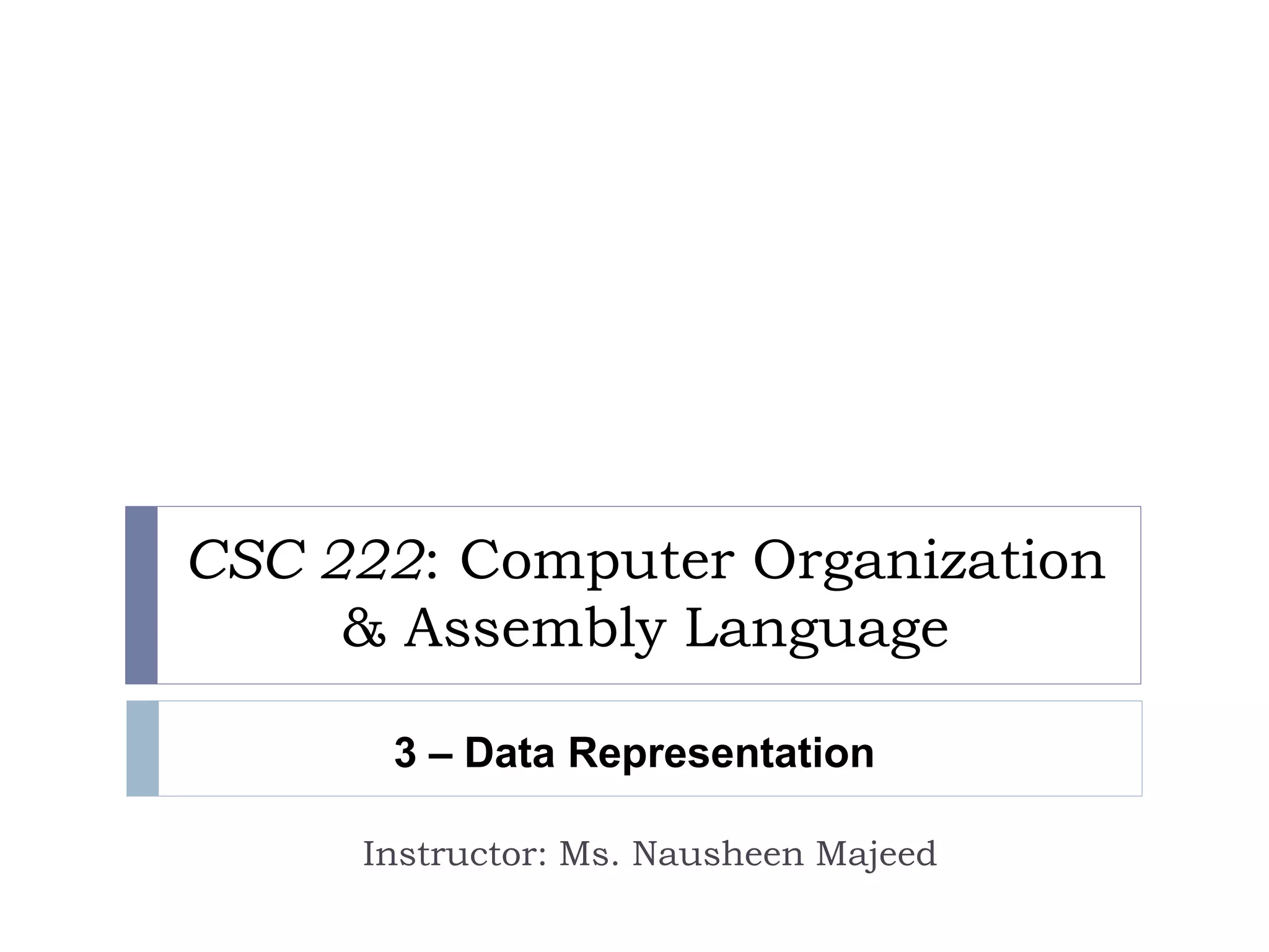 Data Representation | PPT