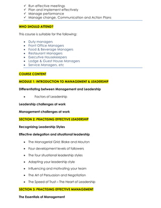 3 Day Management and Leadership Course | PDF