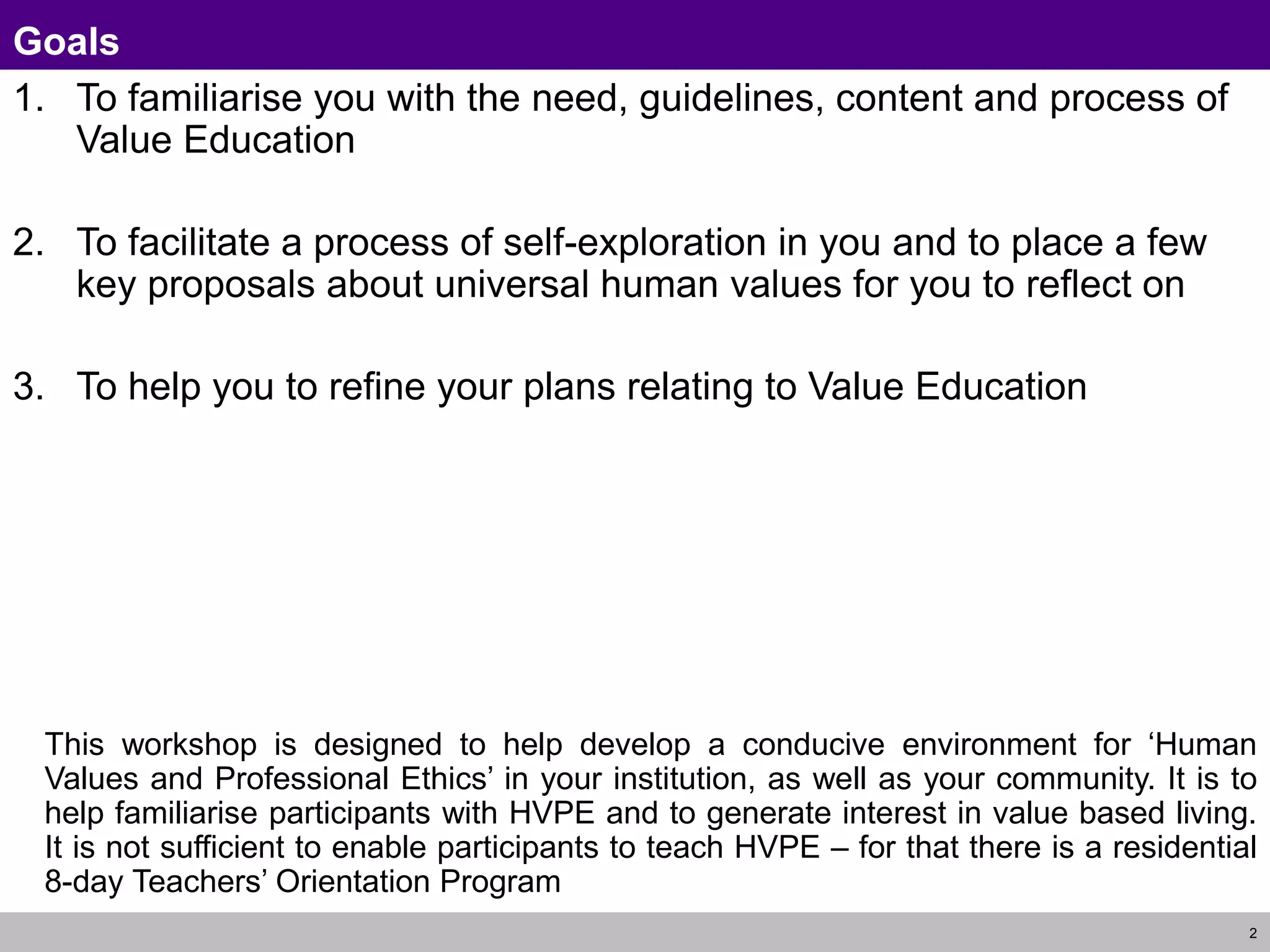 3-Day Value Orientation Workshop.ppt