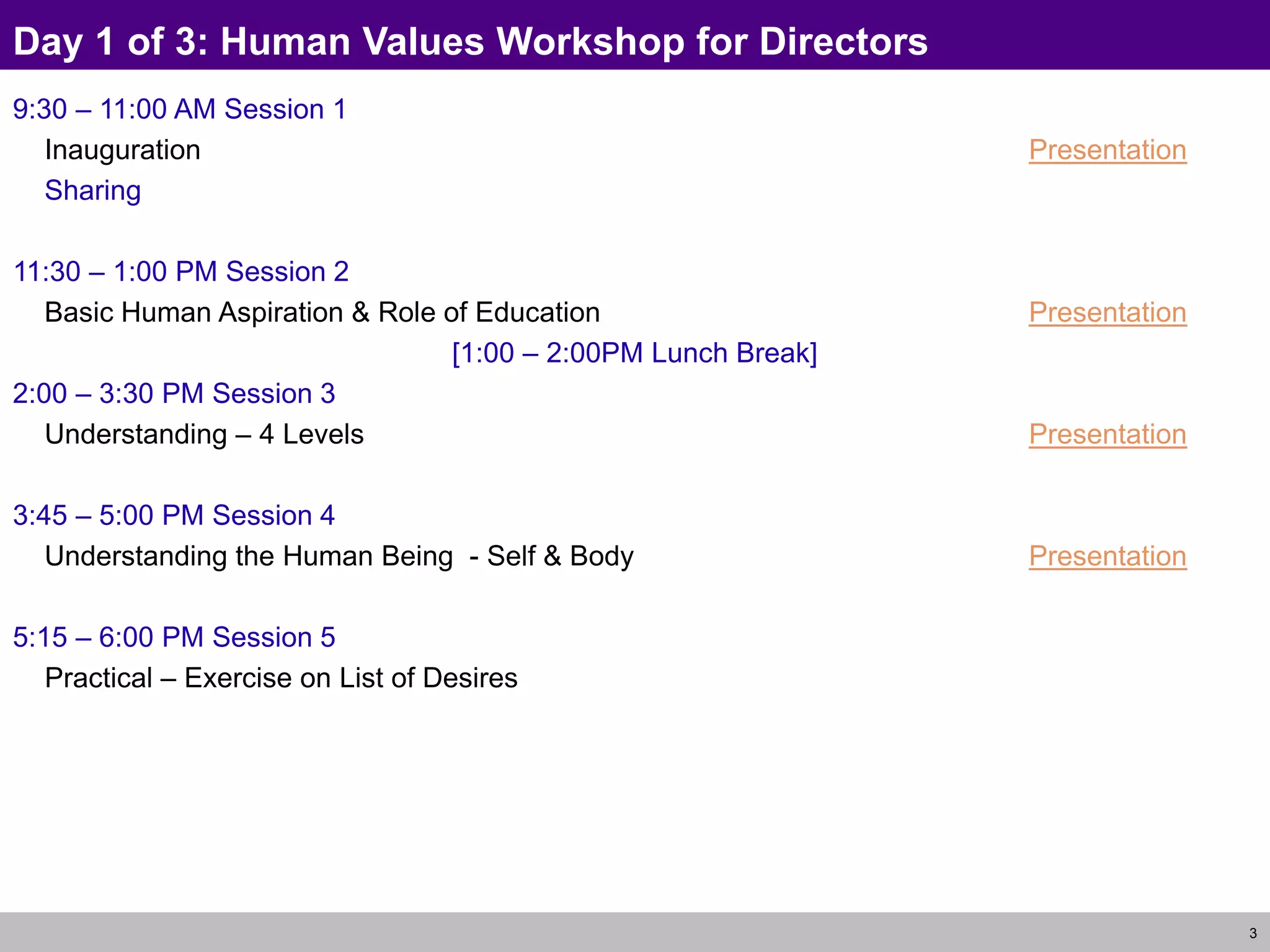 3-Day Value Orientation Workshop.ppt