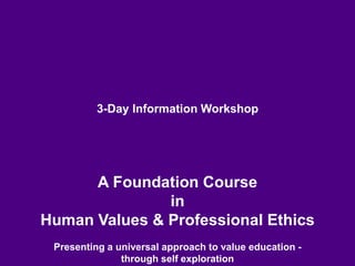 3-Day Value Orientation Workshop.ppt
