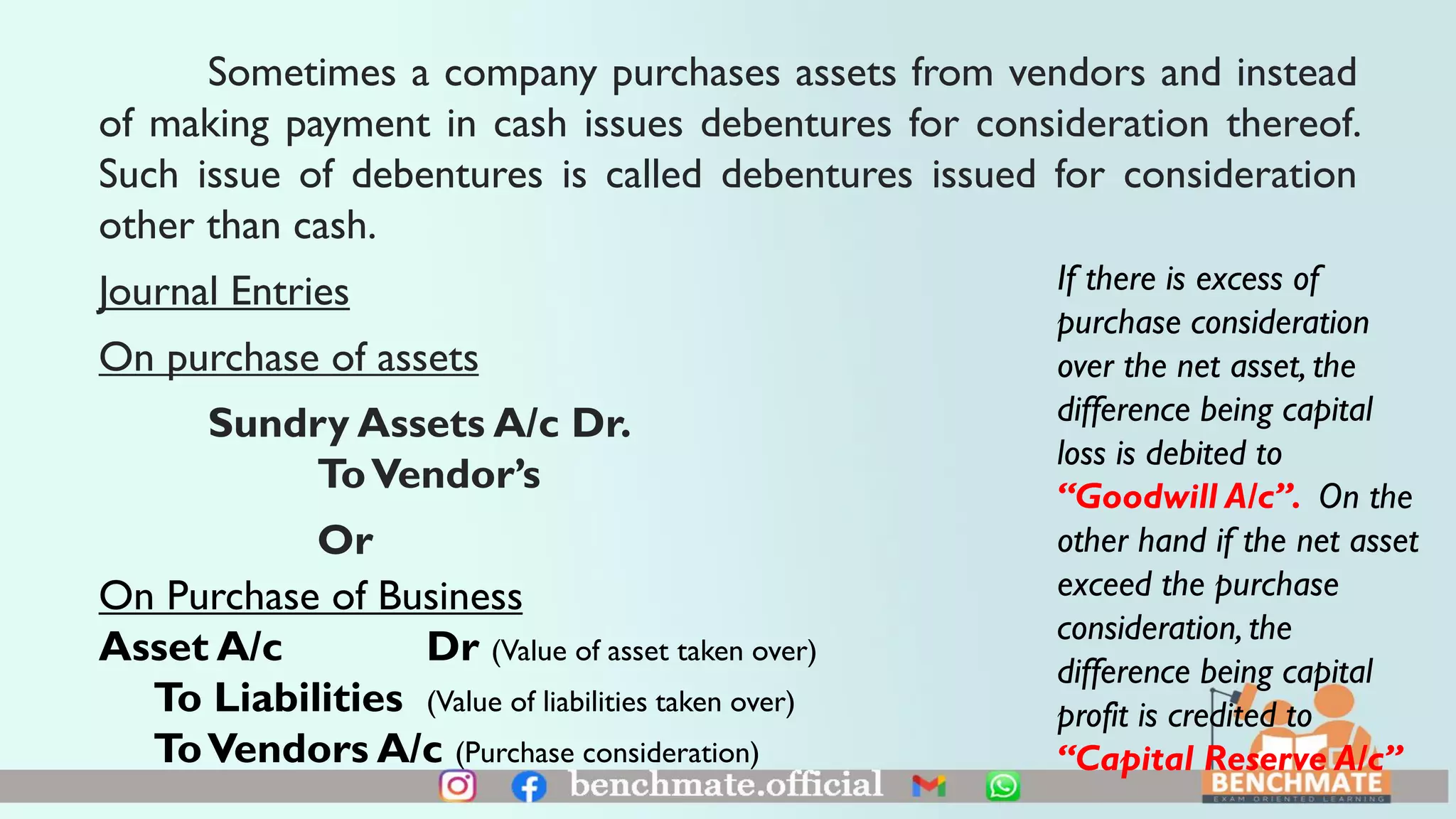 debenture as consideration otherthan cash | PDF