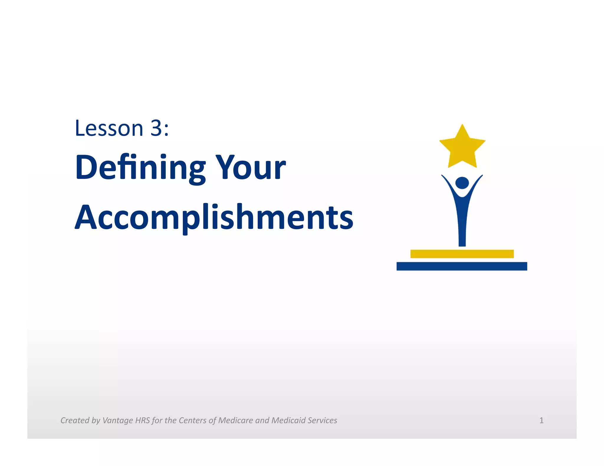 2.3 Defining Accomplishments | PPT