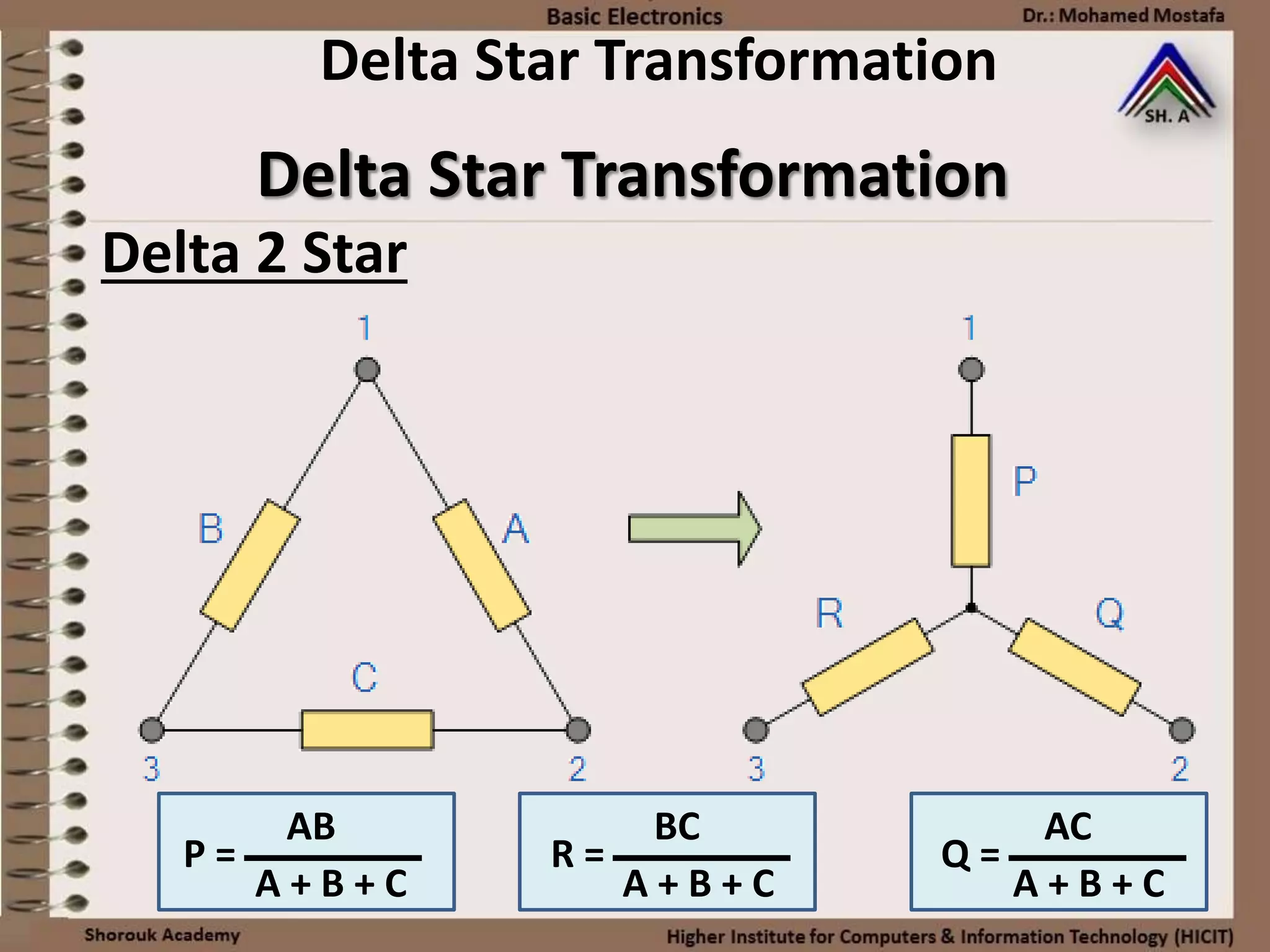 3 delta star transformation | PPTX