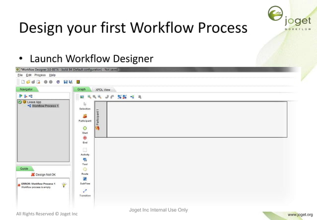 Joget Workflow v4 Training - Module 3 - Designing your First Process | PPT