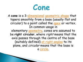 3 d figures, its surface areas and volumes | PPTX