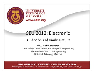 3-Diode Circuit Analysis_v2.pdf Electronics Course | PDF