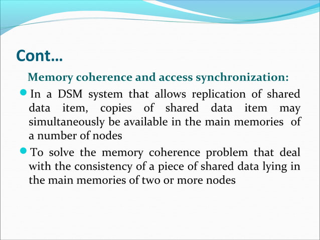 distributed shared memory | PPT | Databases | Computer Software and Applications
