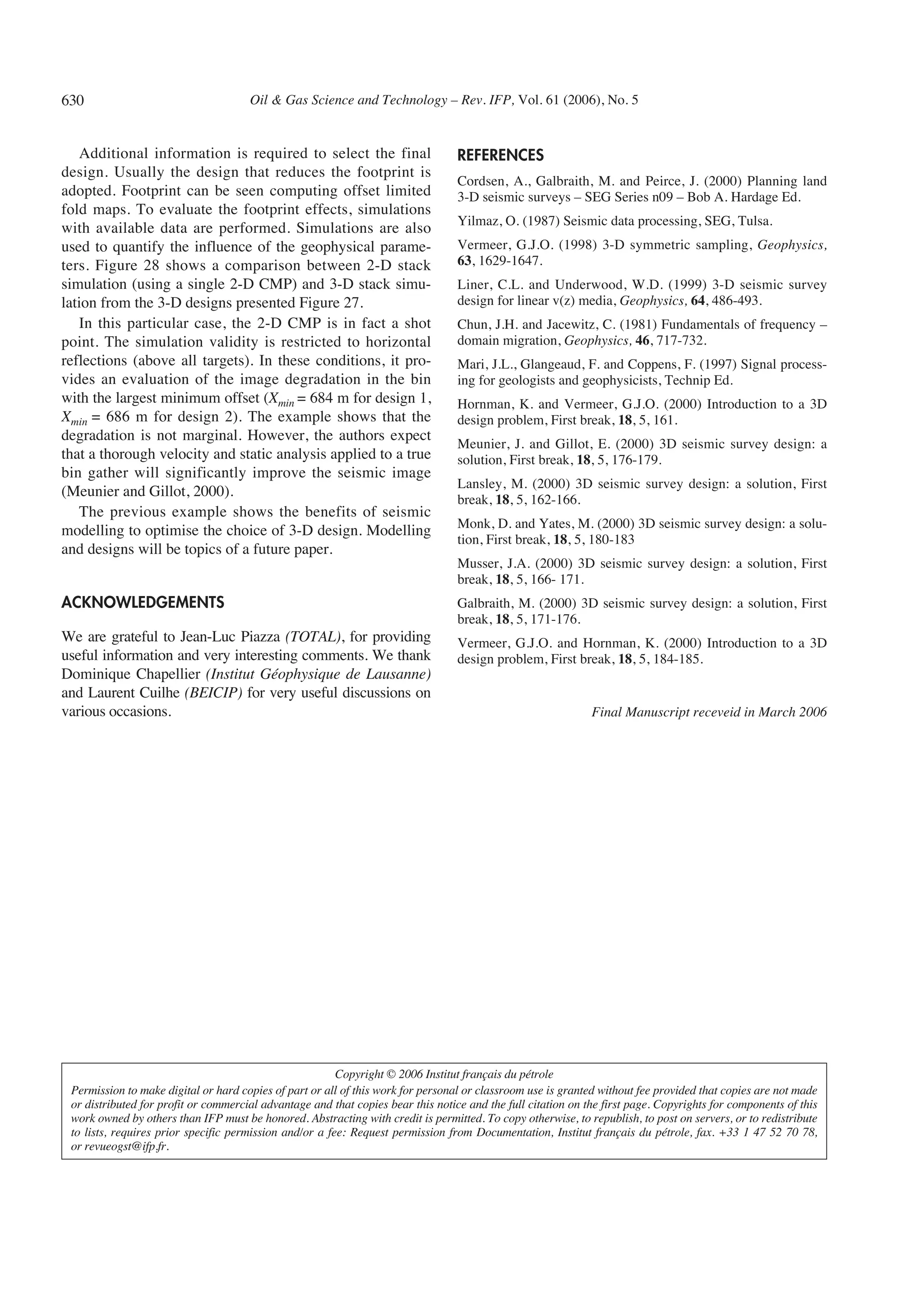 3 d land seismic surveys definition of geophysical parameter | PDF