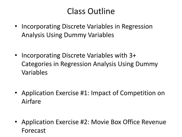 Dummy Variable Regression Analysis | PPTX | Business Accounting & Finance | Business