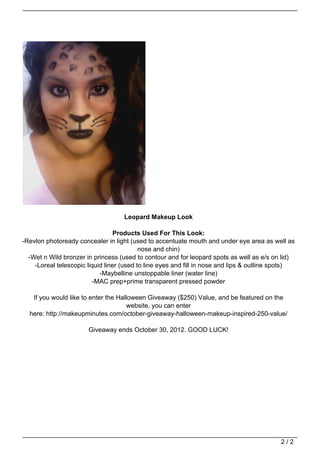 3 Easy Halloween Makeup Looks | PDF