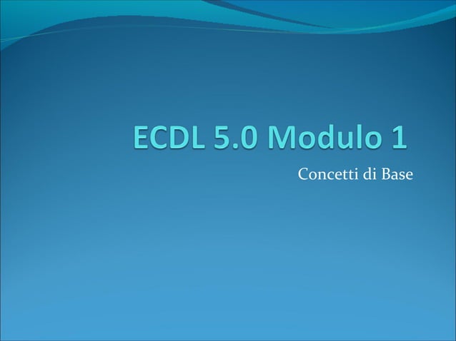 ECDL Modulo 1 | ODP | Programming Languages | Computing