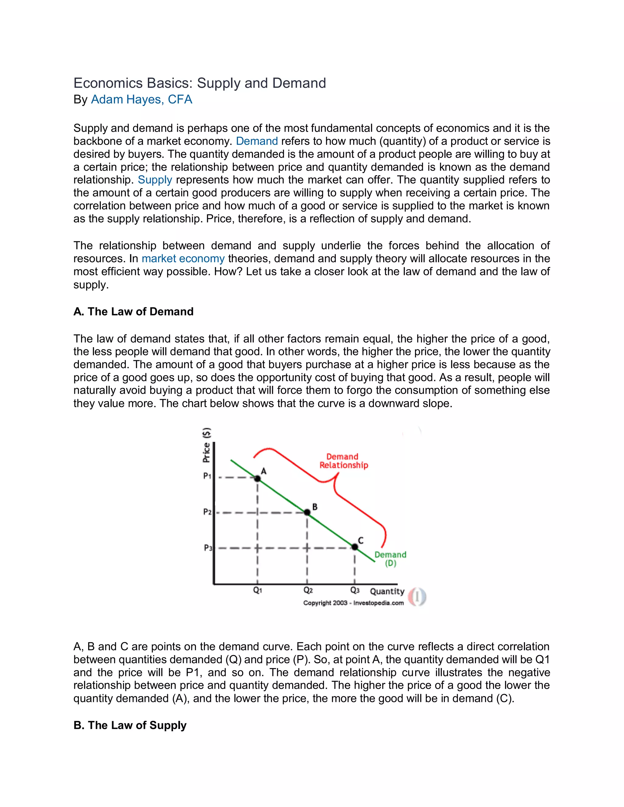 3 economics basics - supply and demand | PDF