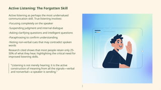 Effective Communication Skills - a detailed ppt | PPTX