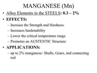 EM-UNIT II -effect of alloying elements in steel | PPT